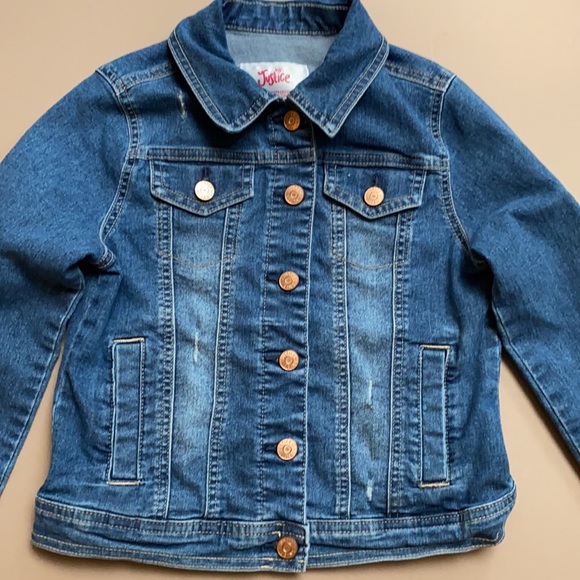 Justice | Jackets & Coats | Justice Girls Button Up Jean Denim Jacket ...
